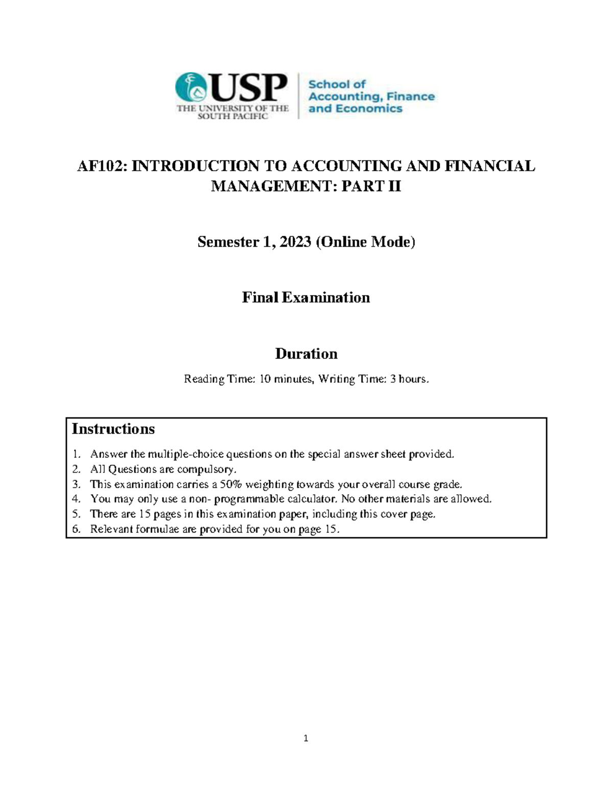 AF102 Final Exam Study Guide - Introduction to Accounting and Finance ...