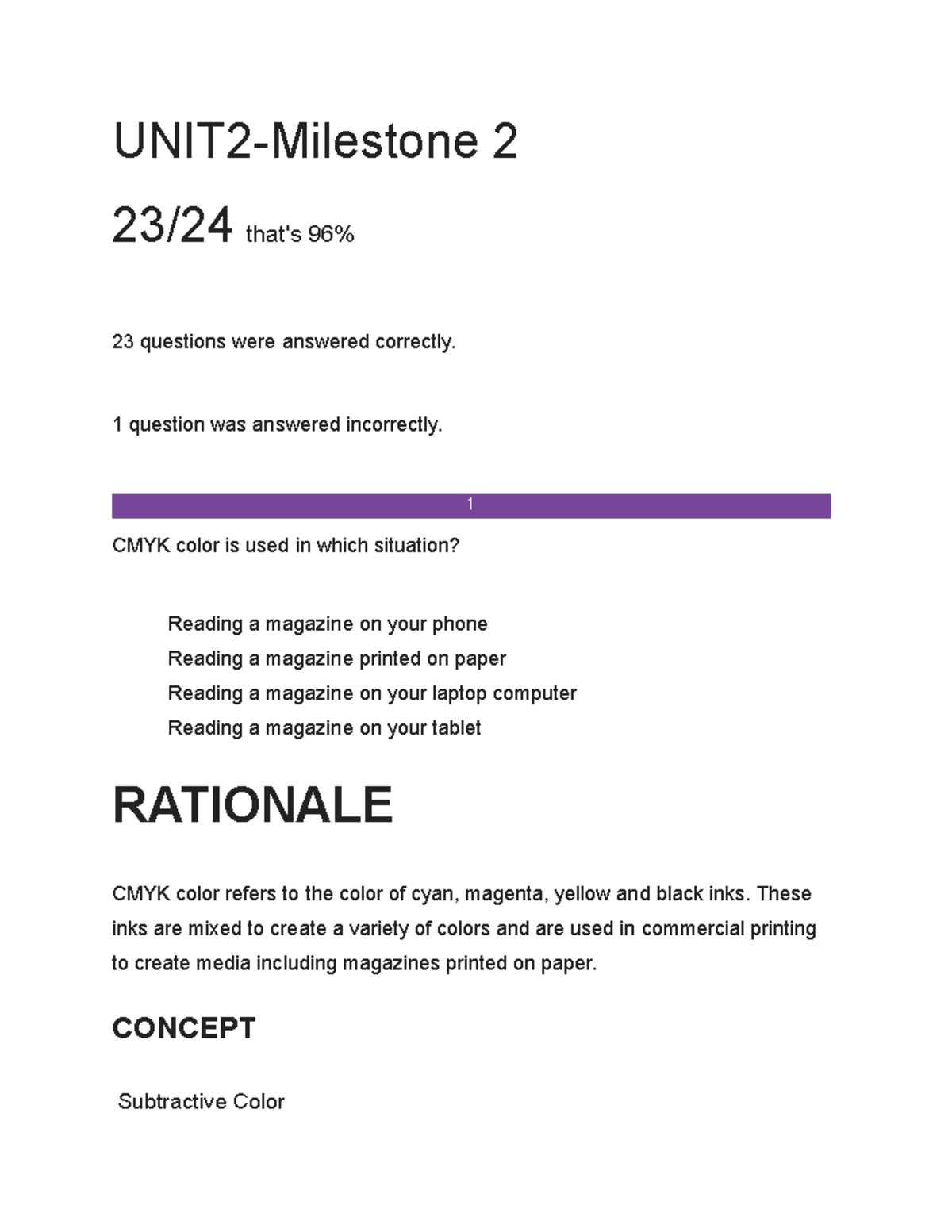 Visual Com Milestone 2 - UNIT2-Milestone 2 23/24 that's 96% RETAKE 23 ...
