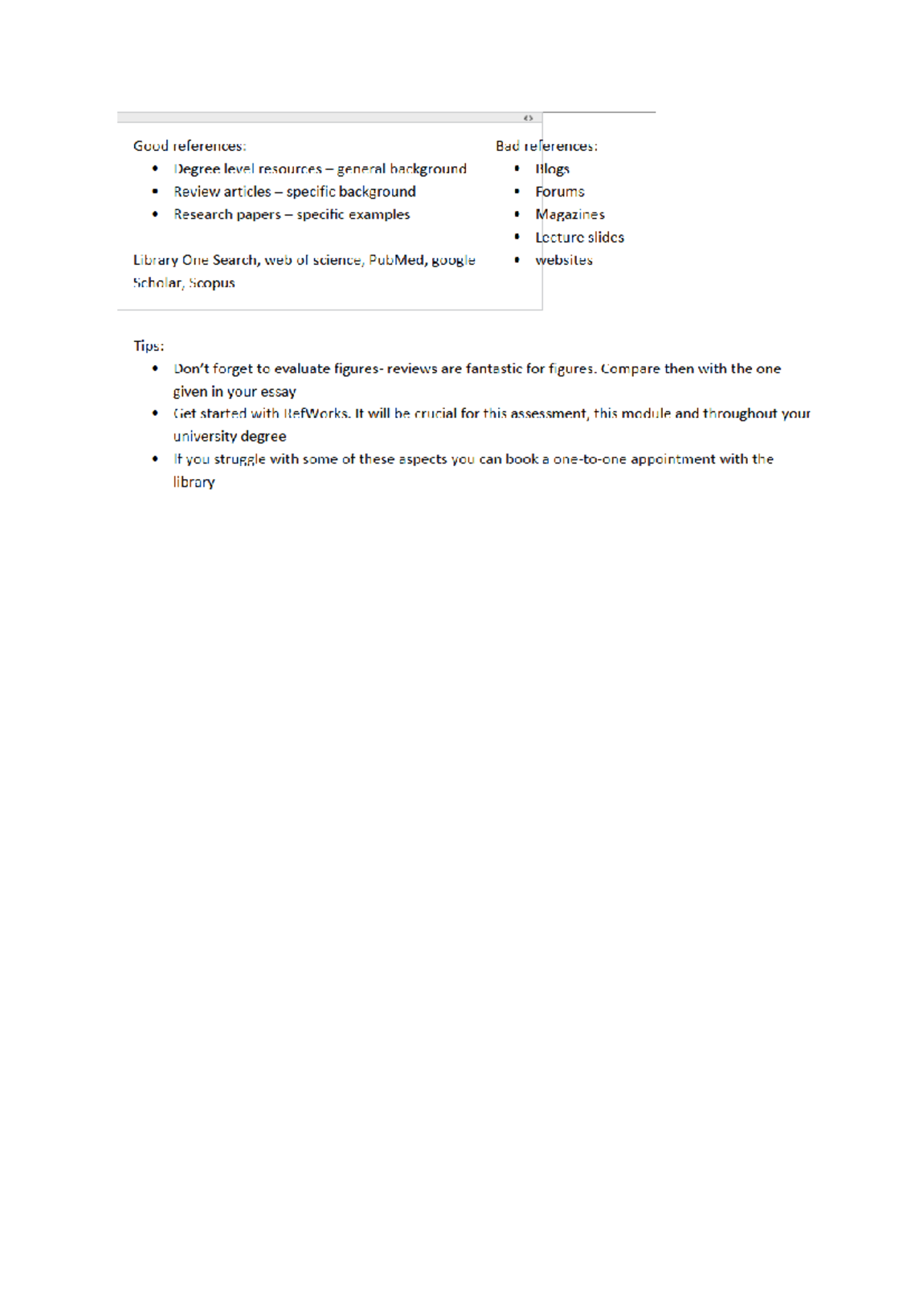 How to write a good reference - Good references: Bad references: Degree ...