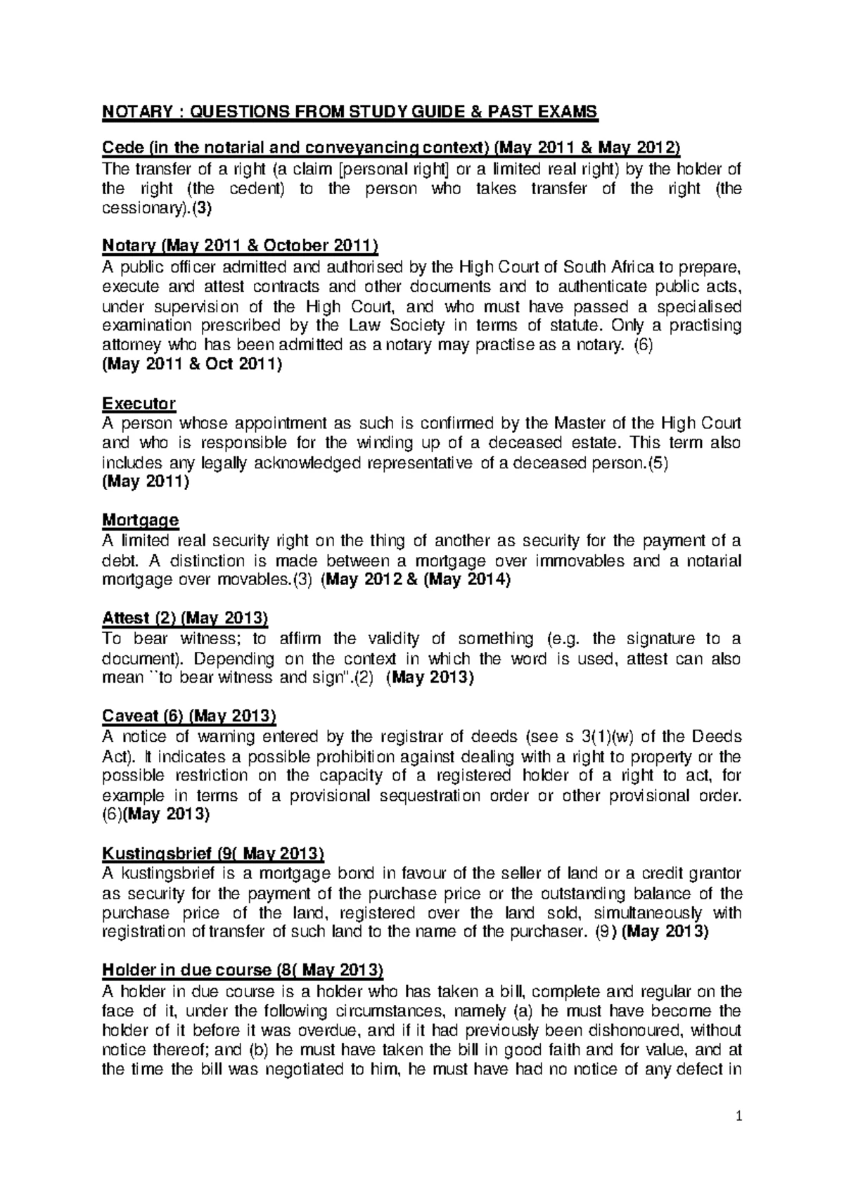 LPL4805 Notarial Practice - Study Unit 1 Questions & Answers Guide ...