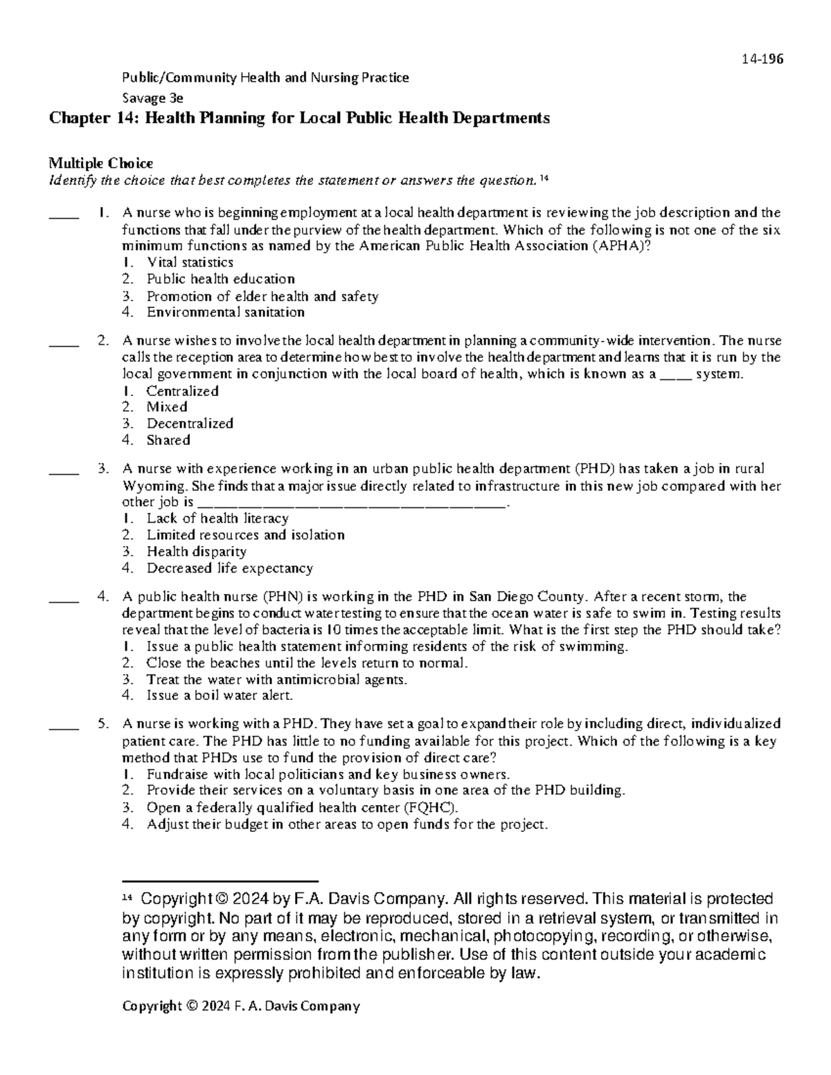 Chapter 14: Health Planning for Local Public Health Departments - Studocu