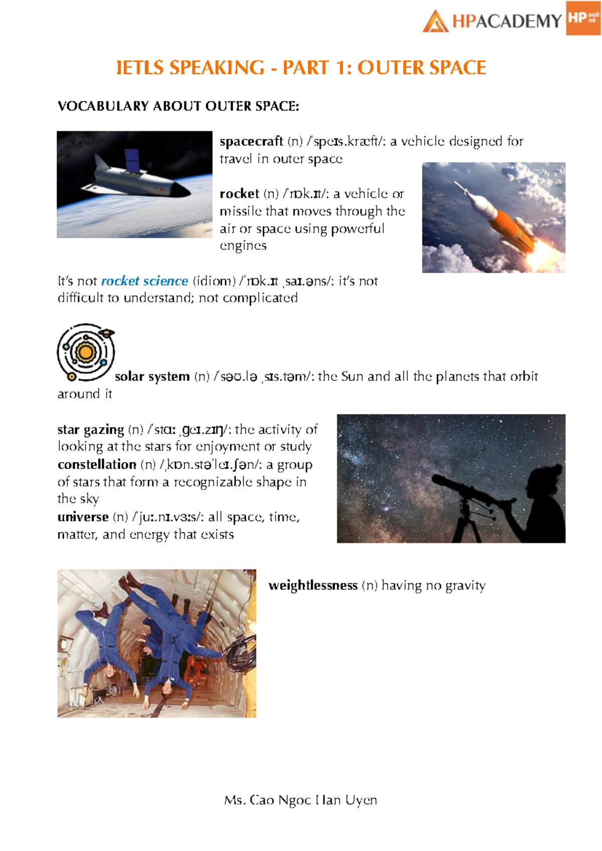 IELTS Speaking Part 1: Vocabulary on Outer Space, Jewelry & Clothes ...