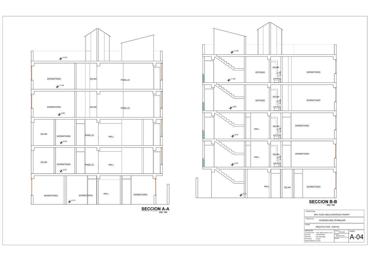 A-04 pdf - PLANOS DE ARQUITECTURA - DORMITORIO HALL SS DORMITORIO HALL ...