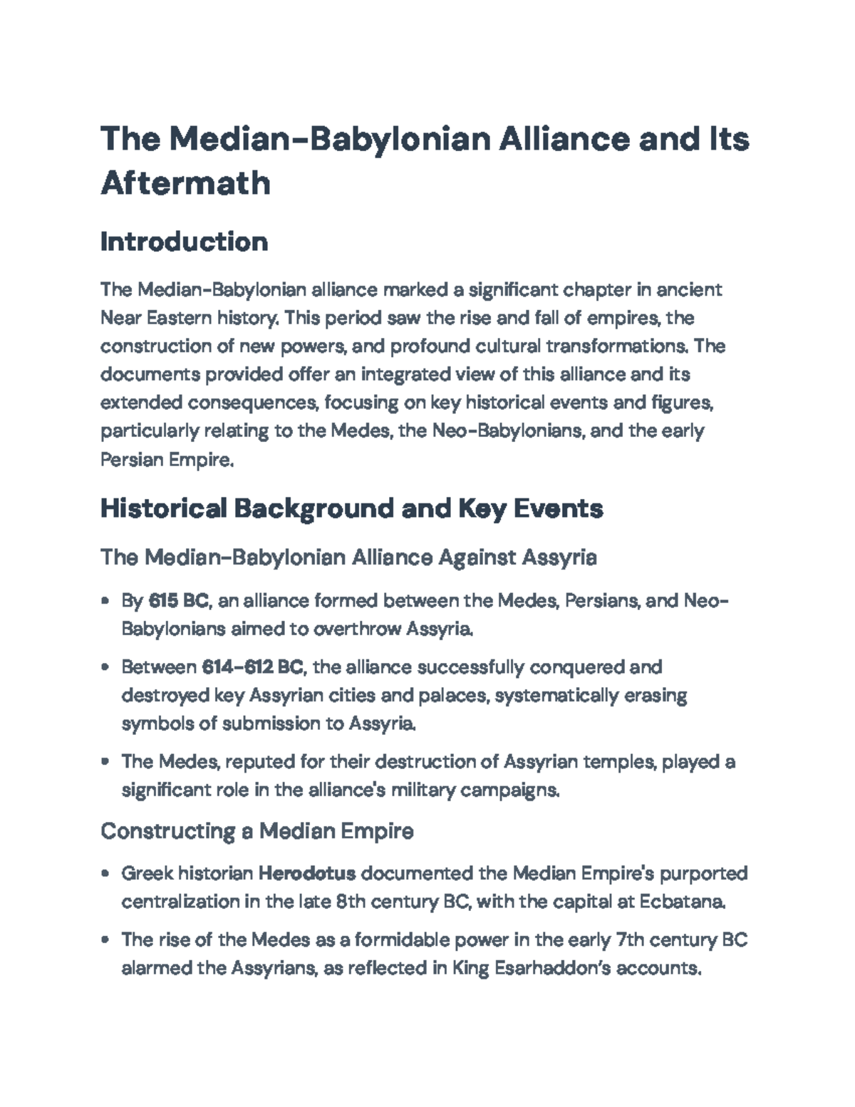 The Median-Babylonian Alliance: Historical Impact and Legacy Analysis ...