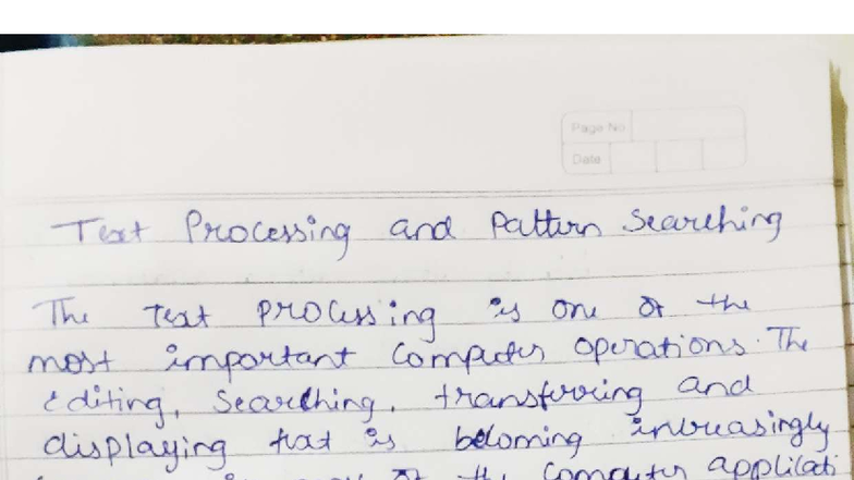 Text processing and pattern searching,text length adjustment - T Pmcmﬂg ...