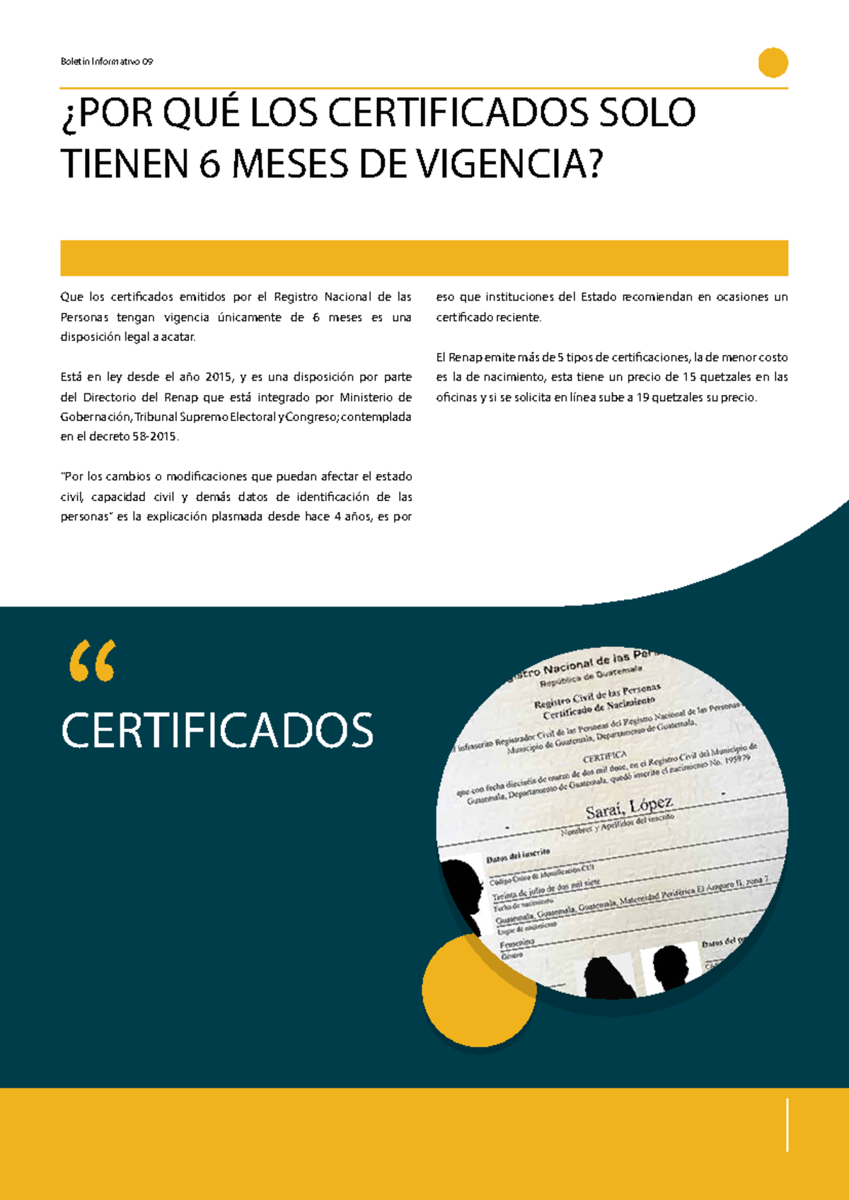 Boletin informativo 09 certificados - Boletín Informativo 09 ¿POR QUÉ ...