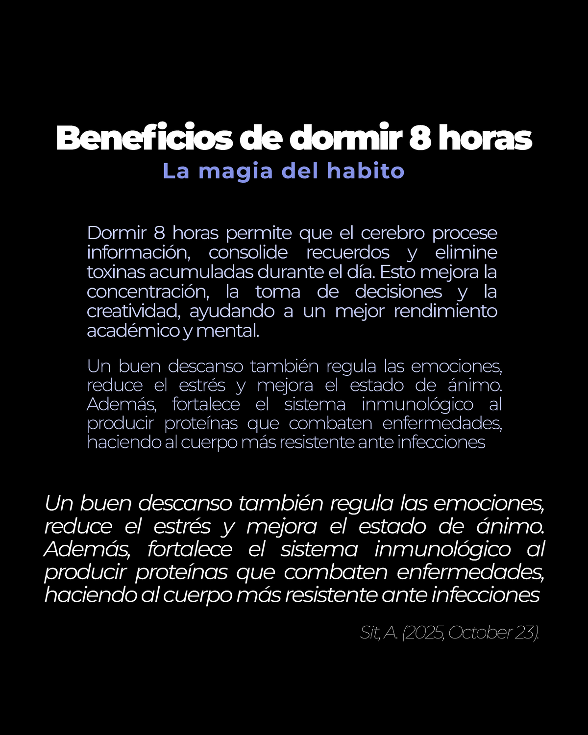 Beneficios de Dormir 8 Horas - EJERCICIO TIPOGRAFICO - Studocu