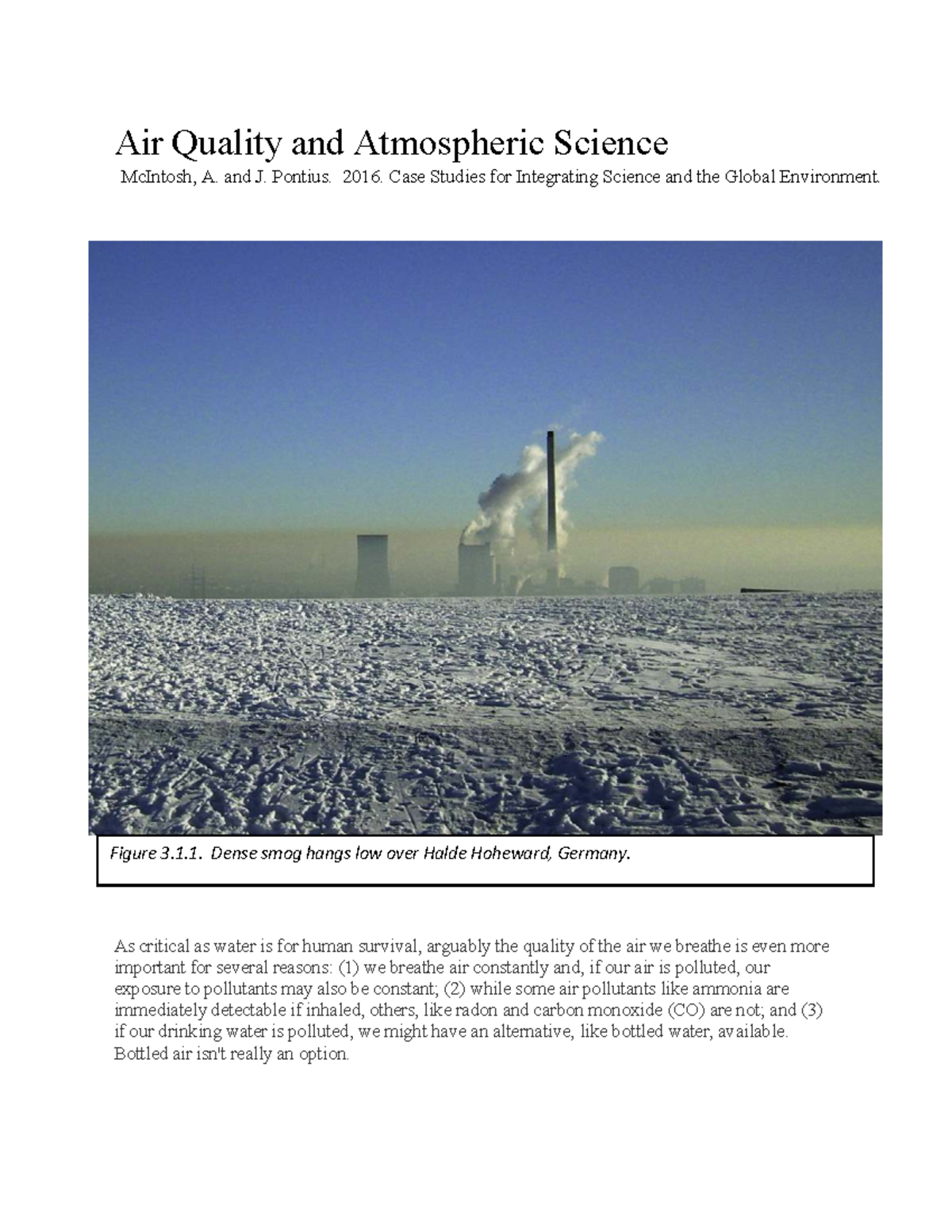 Air Quality and Atmospheric Science Case Studies: Impacts of Pollutants ...