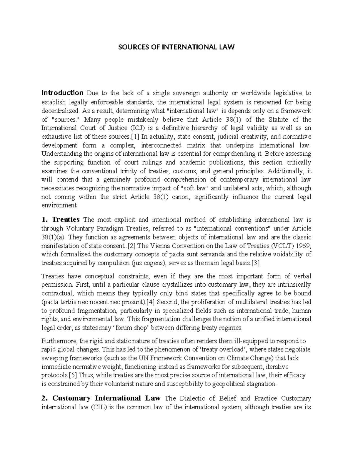 Sources of International Law: An In-Depth Analysis (LA1) - Studocu