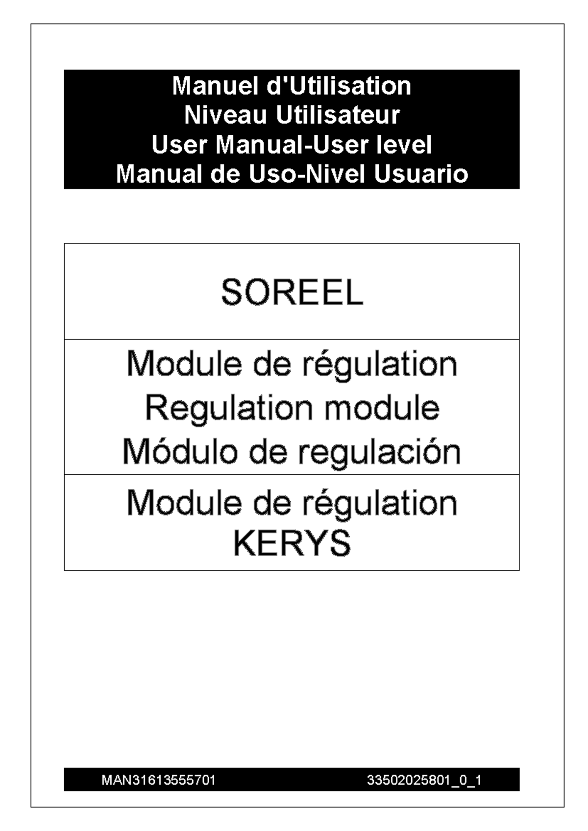 APM802 Module de Régulation - Manuel Utilisateur Niveau Utilisateur ...