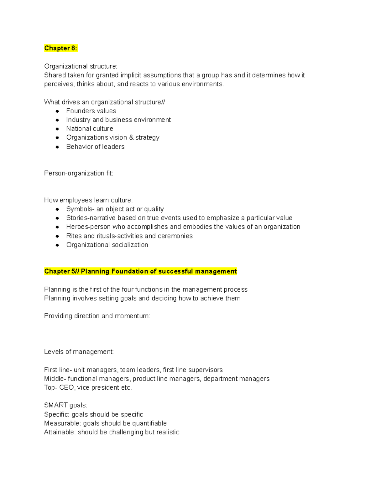 HR Week 4 Notes: Organizational Structure & Planning Essentials - Studocu