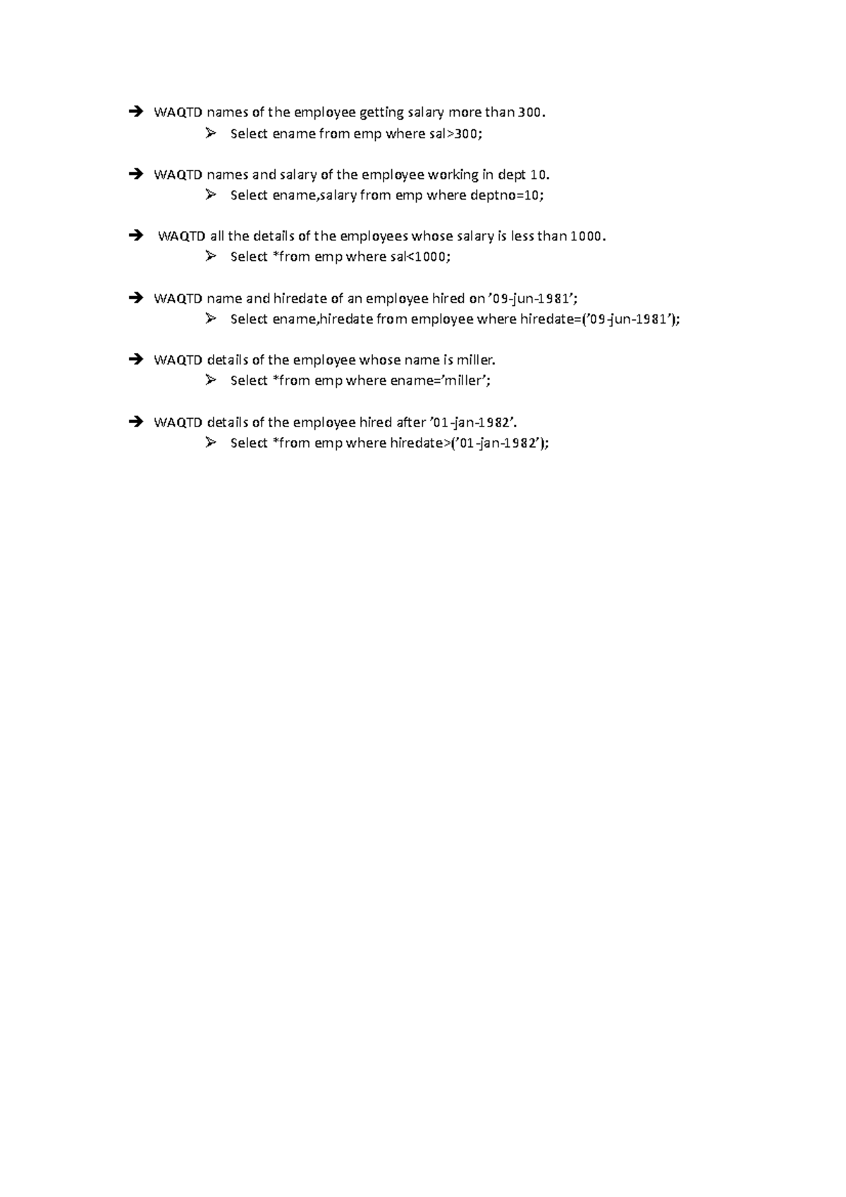 SQL Queries for Employee Data Analysis - Studocu