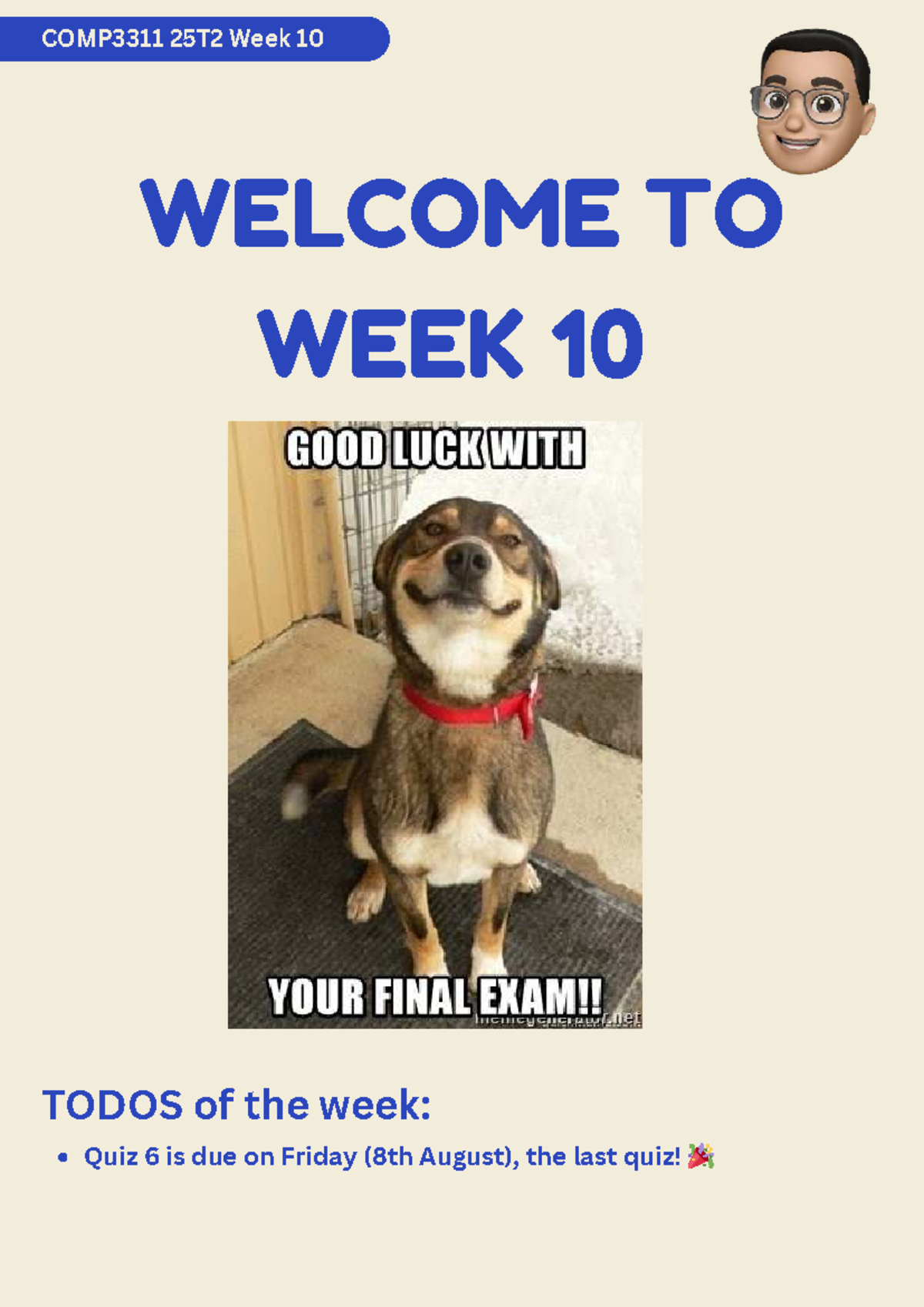 COMP3311 25T2 Week 10 - Quiz 6 & Relational Algebra Overview - Studocu