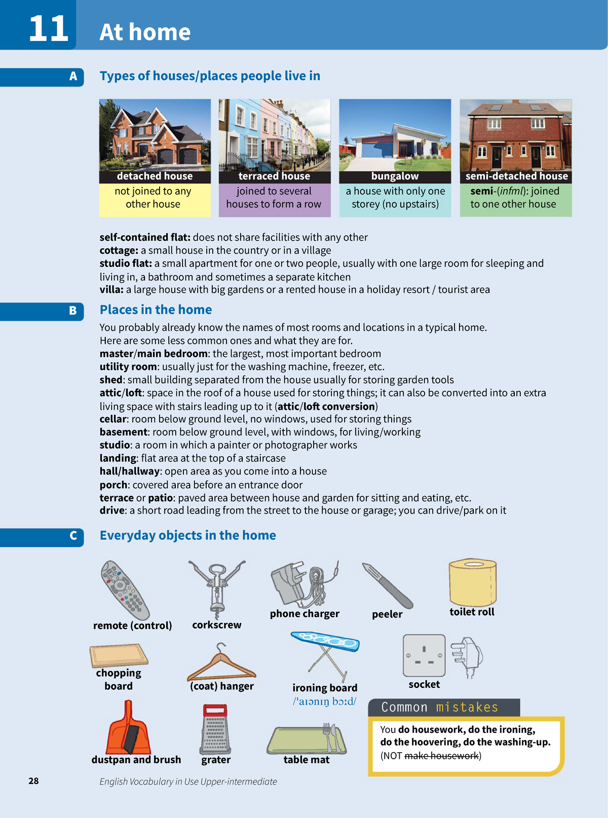 Extra exercises Unit 2 - Places and Buildings - 11 At home Types of ...