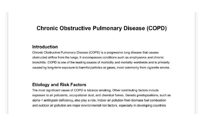 COPD Overview: Understanding Chronic Obstructive Pulmonary Disease ...