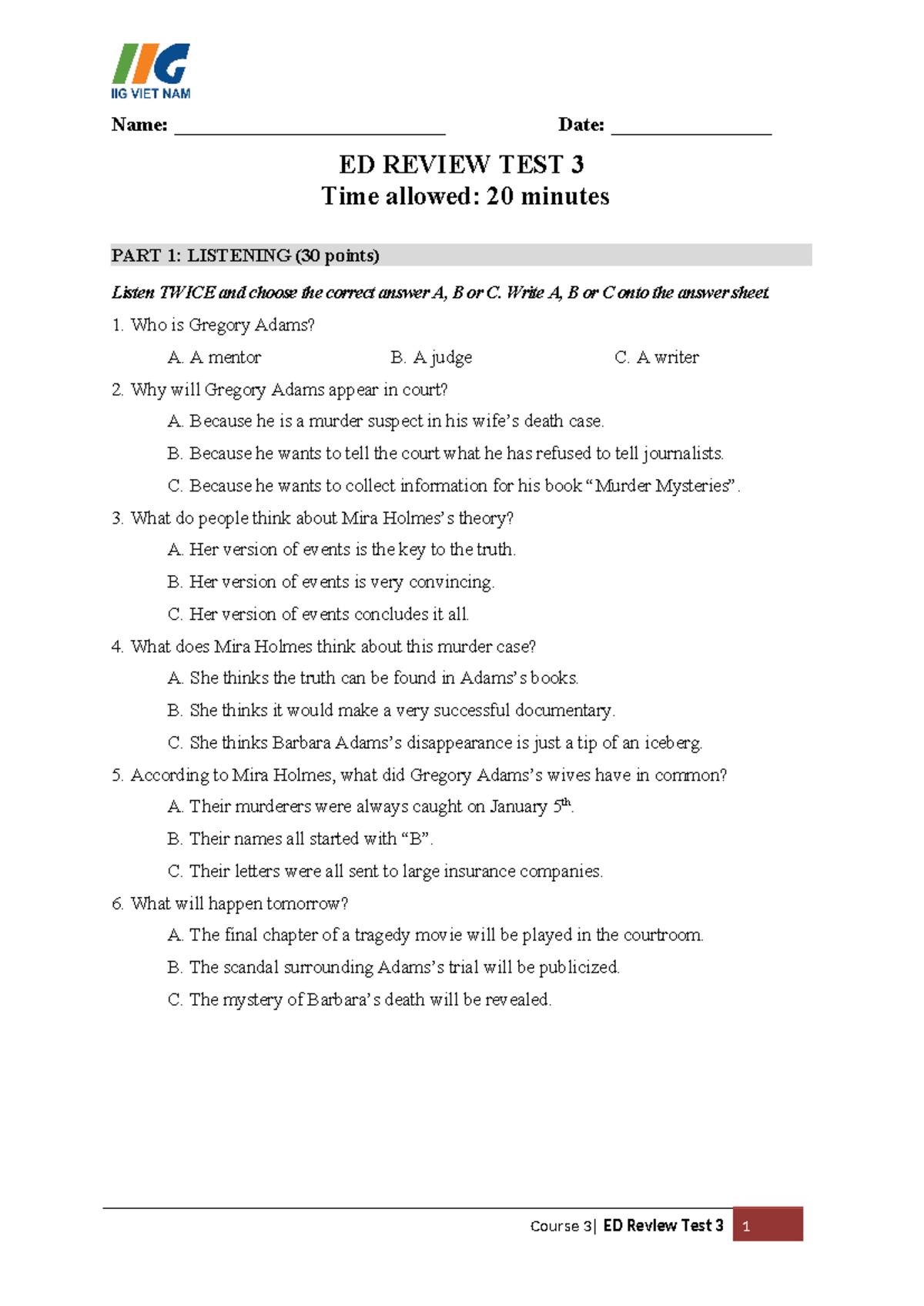 ED Review test 3 - Name: ___________________________ Date ...