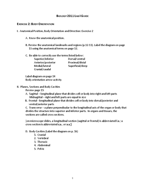 Lab Practical Exam 1 Study Guide - Study Guide for Practical 1 ...