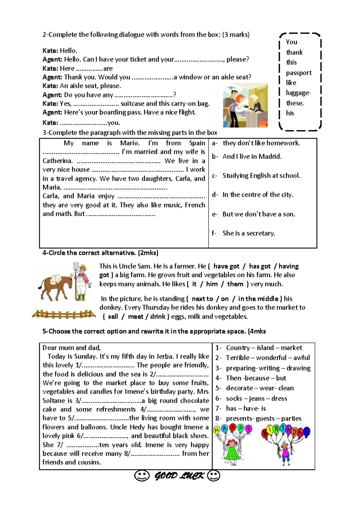 4 - Exercises: Dialogue Completion and Writing Practice - Studocu