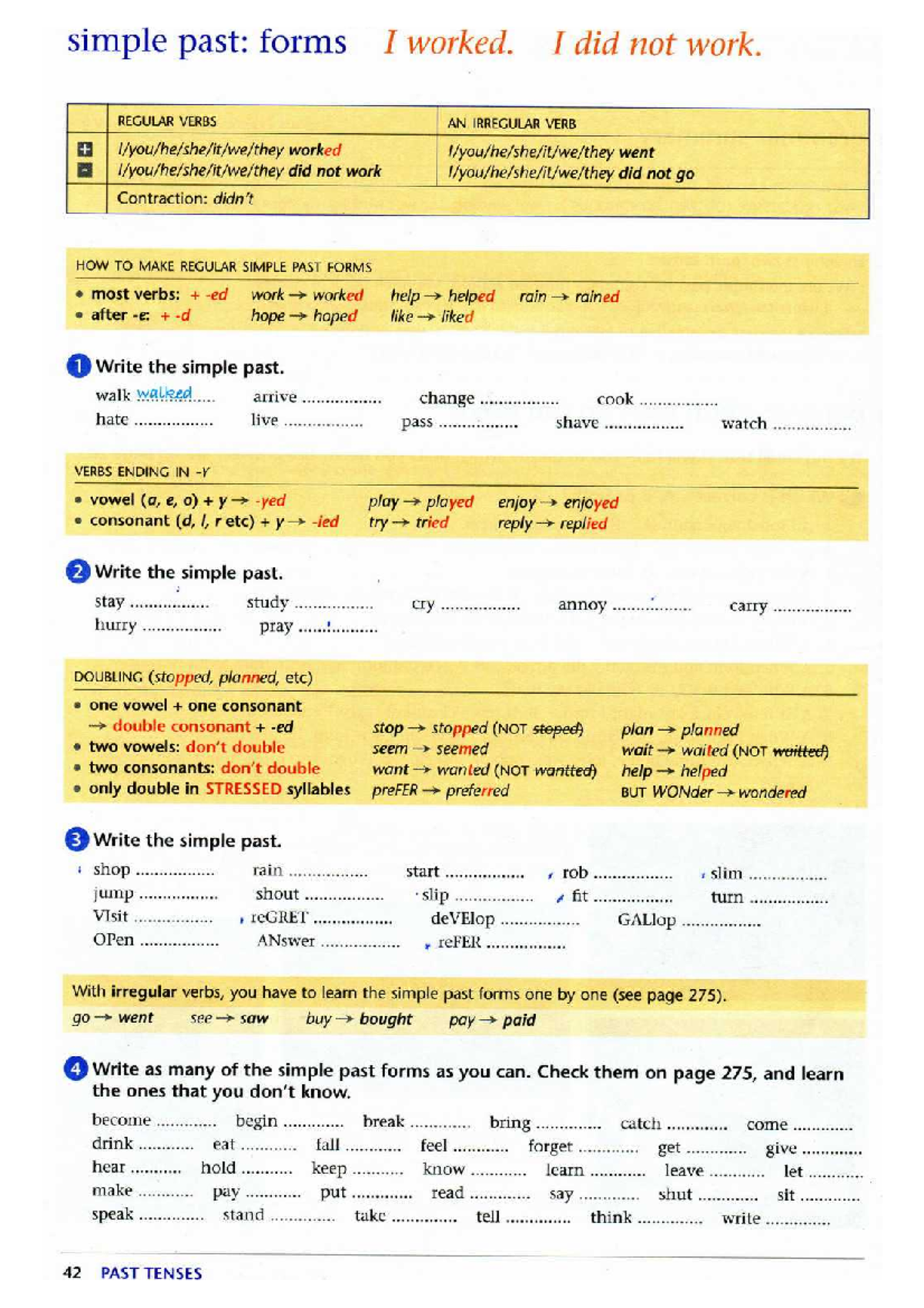 Extra Practice 17: Simple Past Tense Forms and Usage - Studocu
