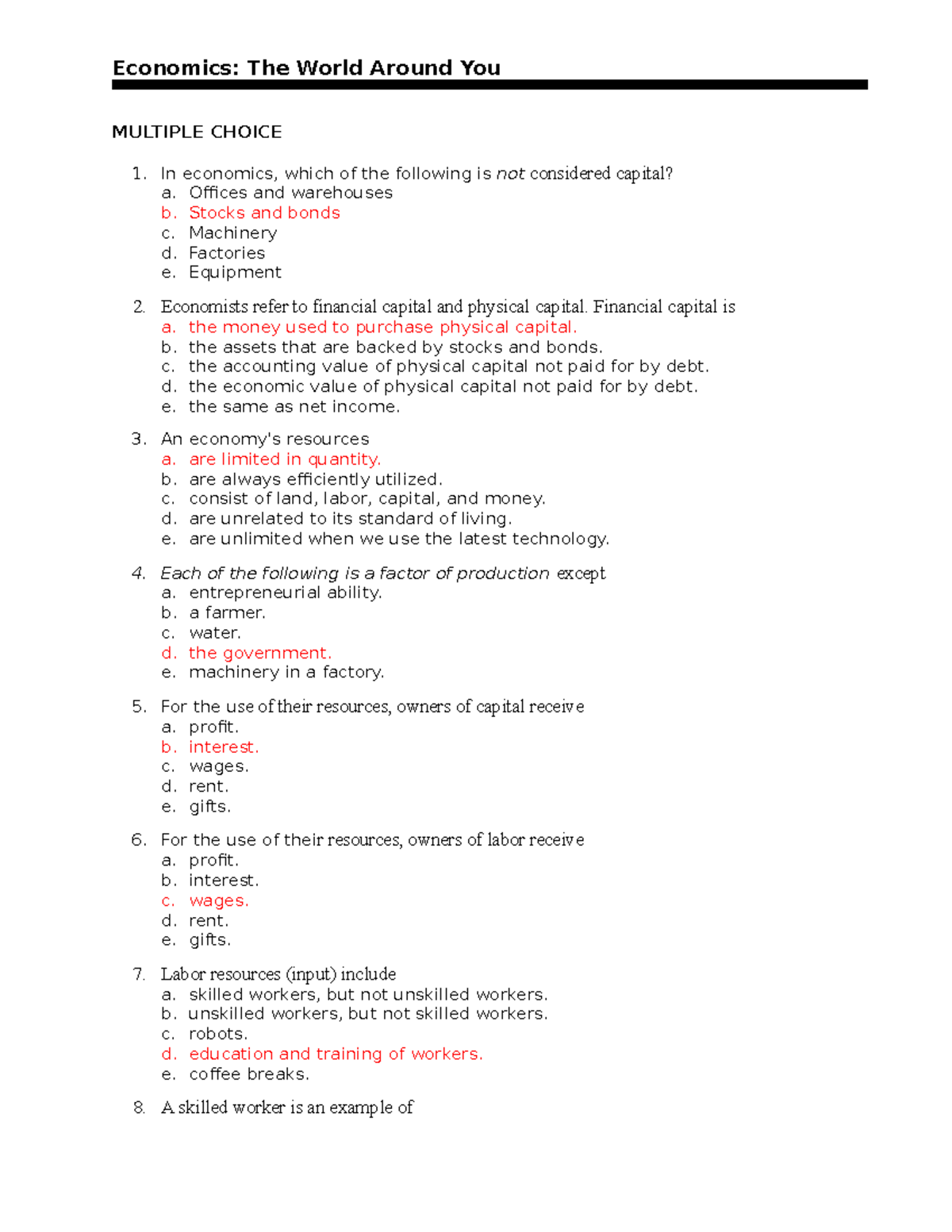 Macro Economics (Business and Administration)Practice Quiz 3 ...