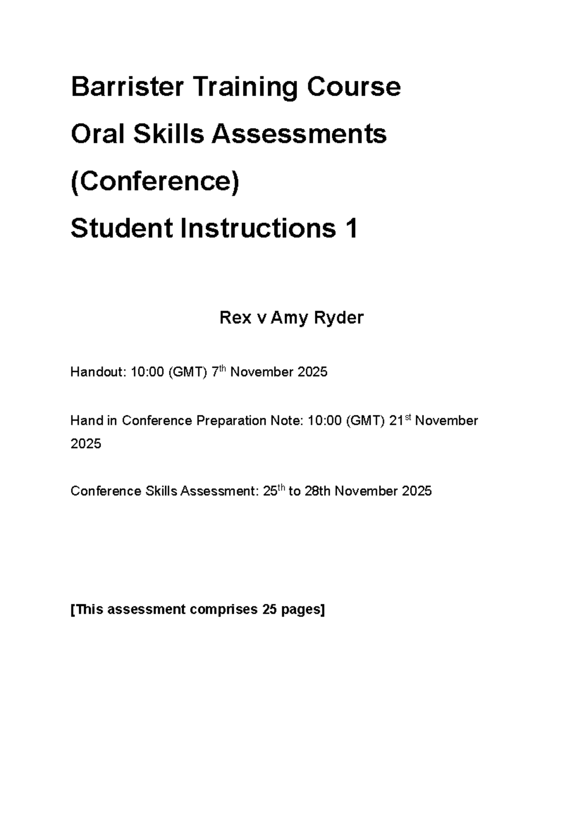 BTC 2025 Oral Skills Assessment: Student Instructions & Guidelines ...