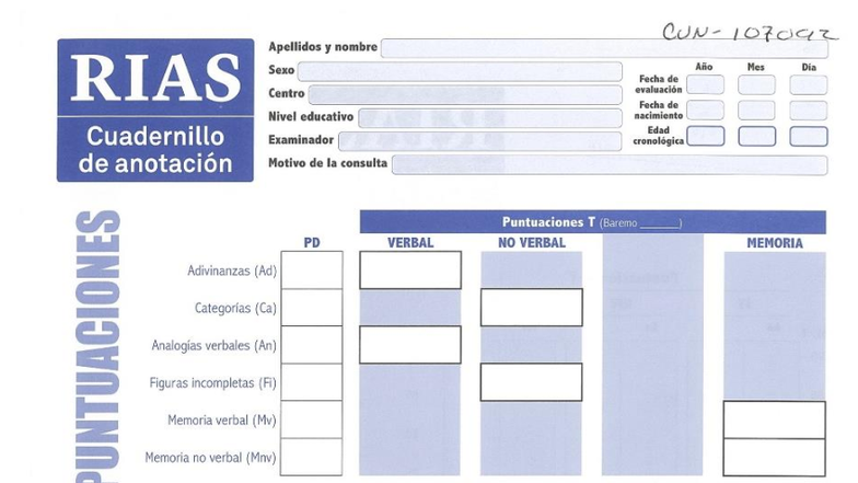 RIAS 107092: Análisis de Puntuaciones y Resultados del Cuadernillo ...