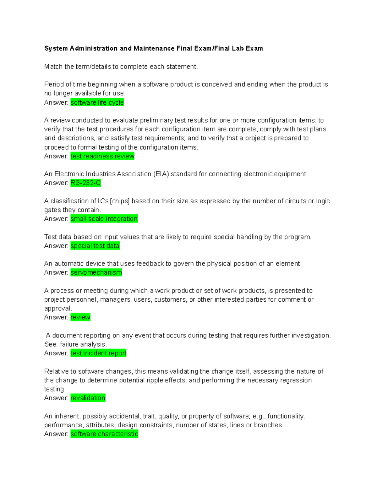 System Administration and Maintenance Final Exam Final Lab Exam ...