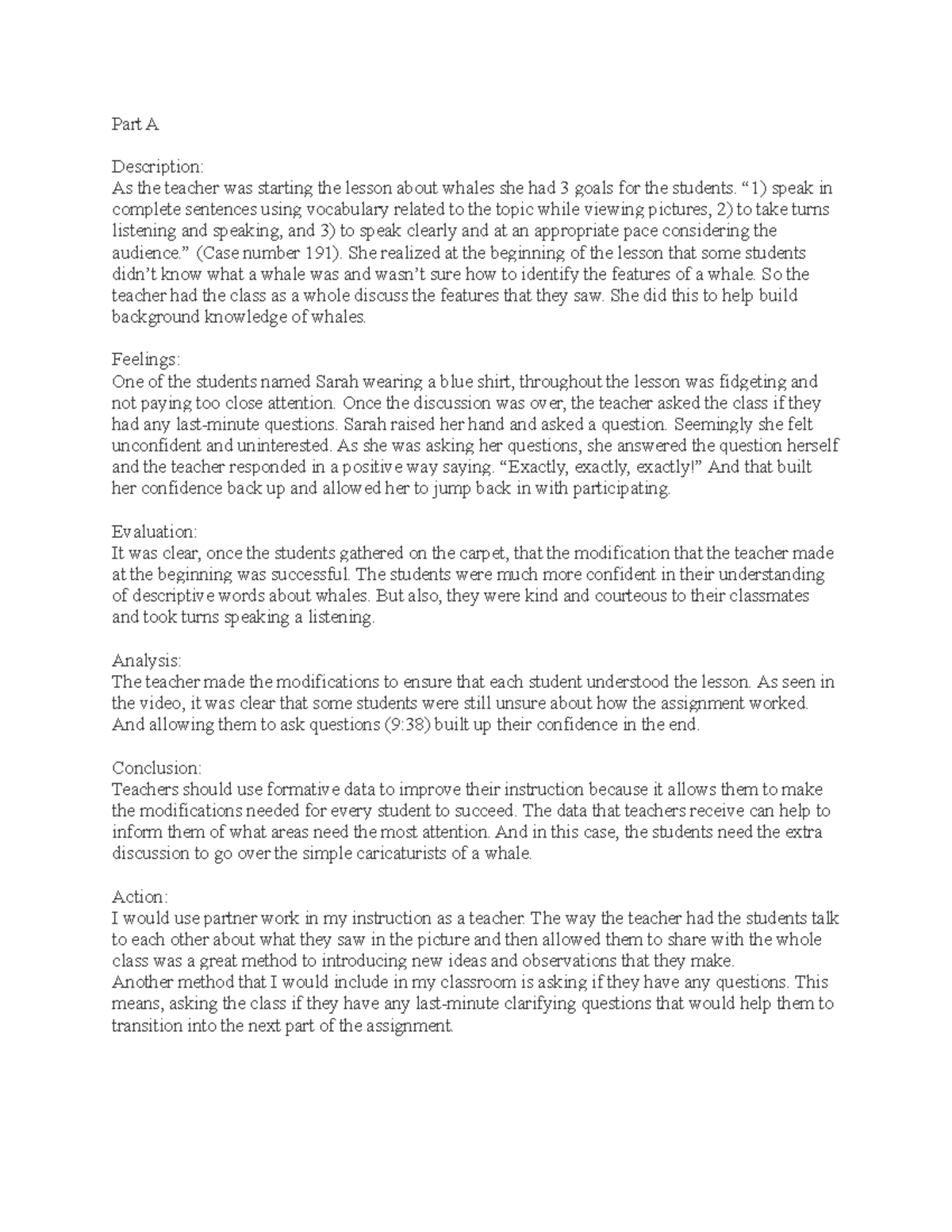 Task 1 differentiation for wgu D091 - Part A Description: As the ...