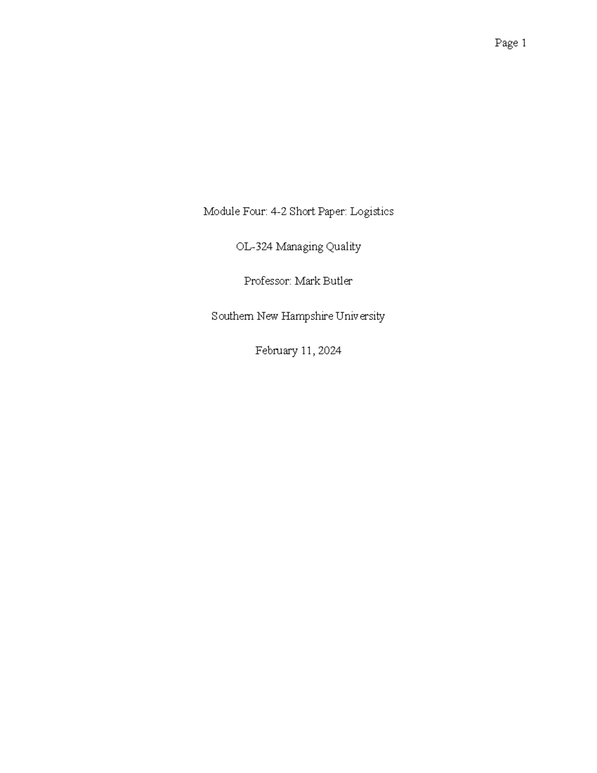 OL-324 Week 04 4-2 Short Paper: Unilever's Logistics During Pandemic ...