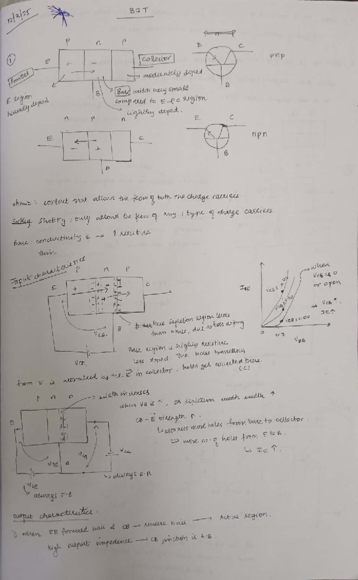 BJT EDC Notes: Understanding PNP and NPN Configurations - Studocu
