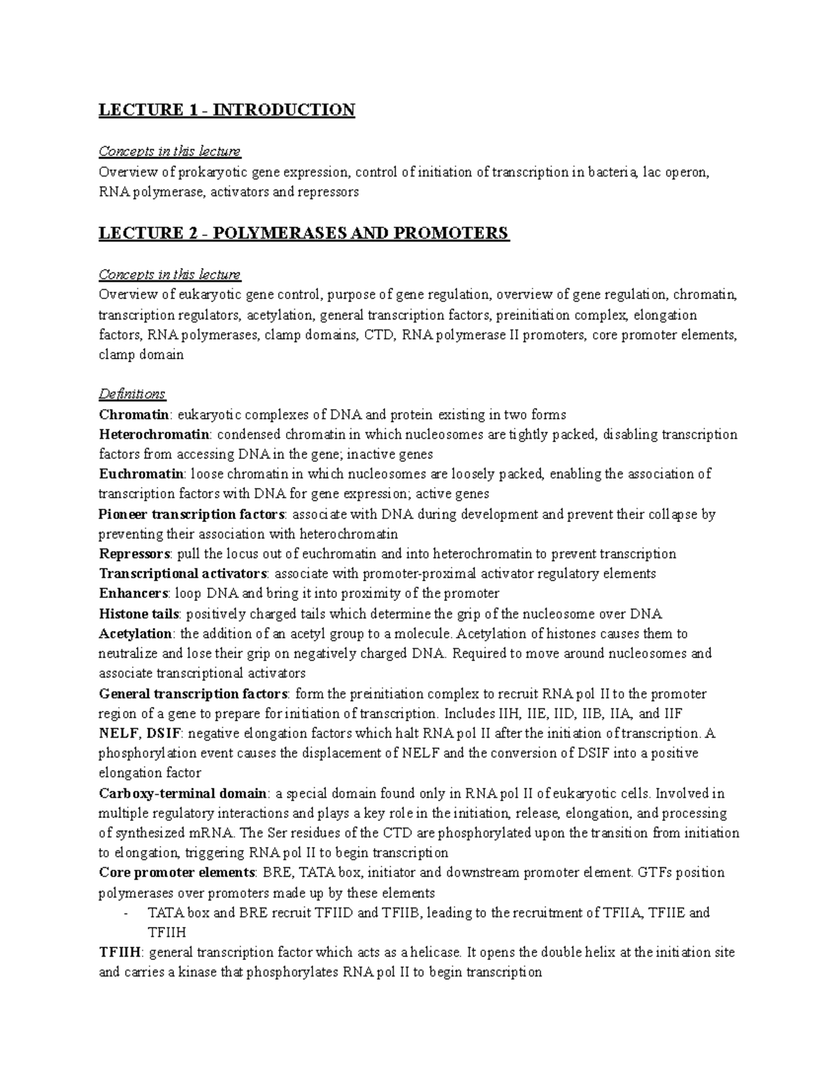 MCB2050 Midterm Study Sheet - LECTURE 1 - INTRODUCTION Concepts in this ...