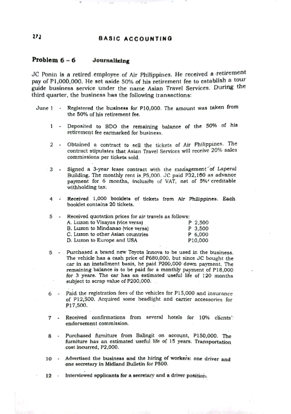 Basic Accounting Problems and Solutions - Valencia & Roxas - 1 - Studocu