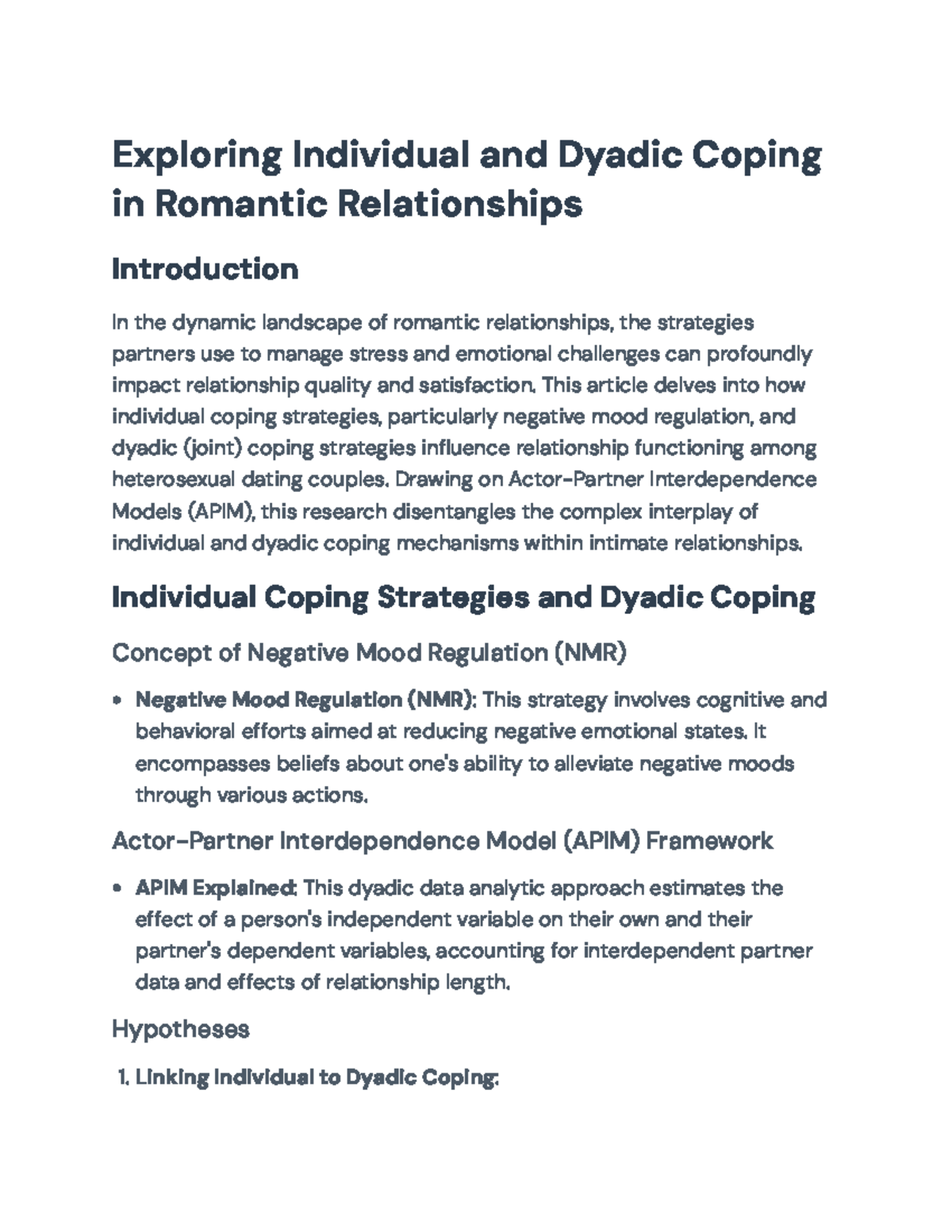 Exploring Coping Strategies in Romantic Relationships: Individual vs ...