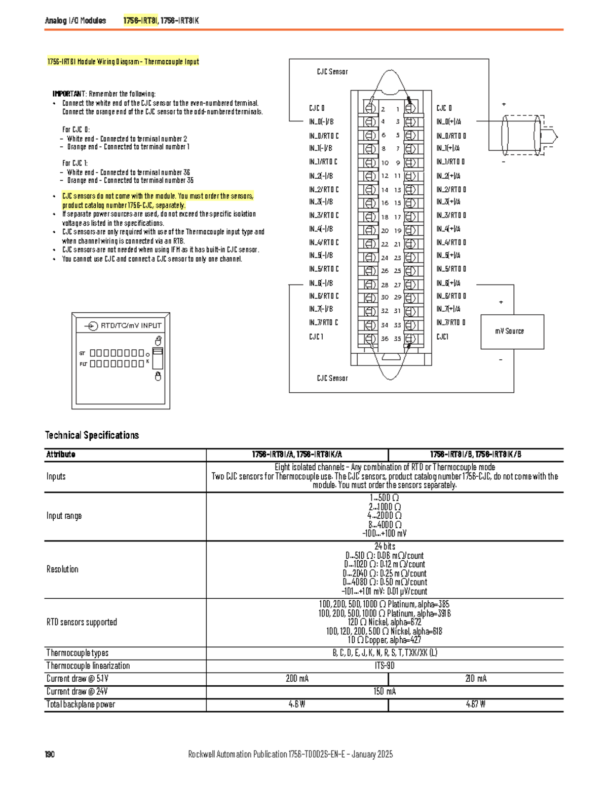 1756-IRT8I Analog Modules Wiring Diagram for Thermocouple Input - Studocu