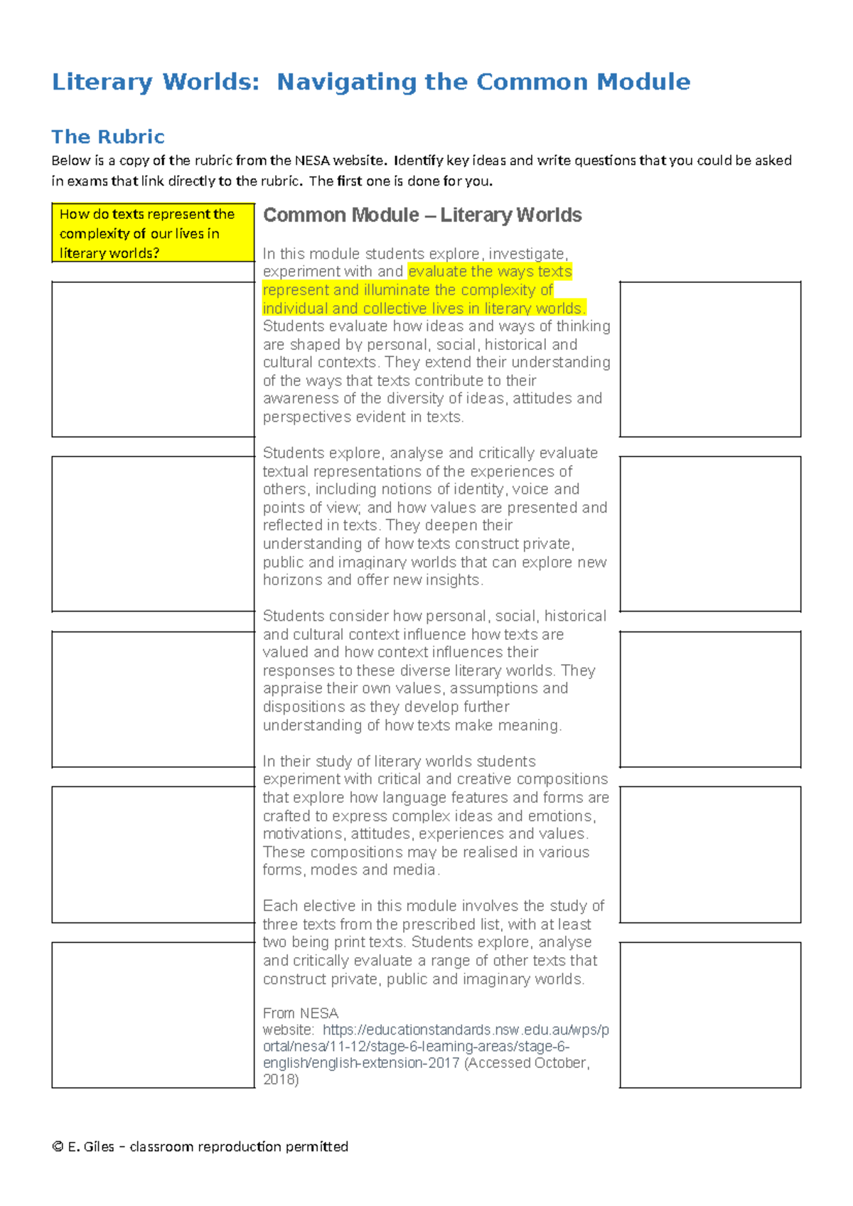 Literary Worlds: Key Ideas & Exam Questions for Common Module - Studocu