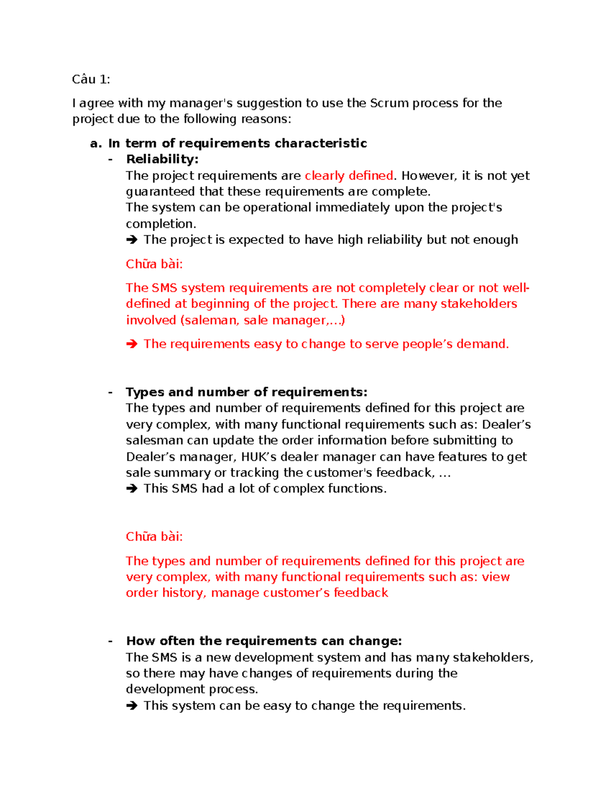 Swe201C Final Exam: Scrum Process and Requirements Analysis - Studocu