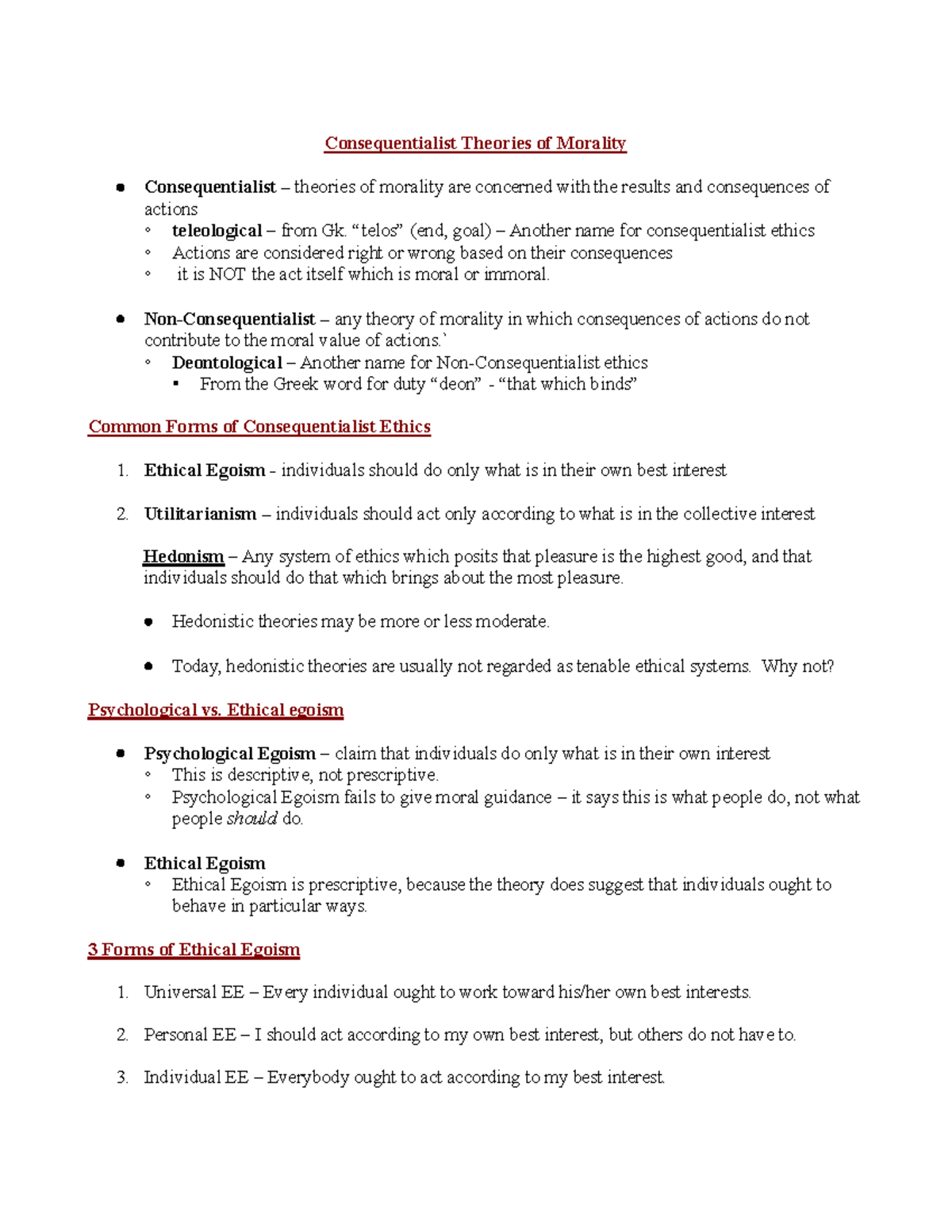 Ethical Theories Overview: Utilitarianism, Deontology, and More (PHIL ...