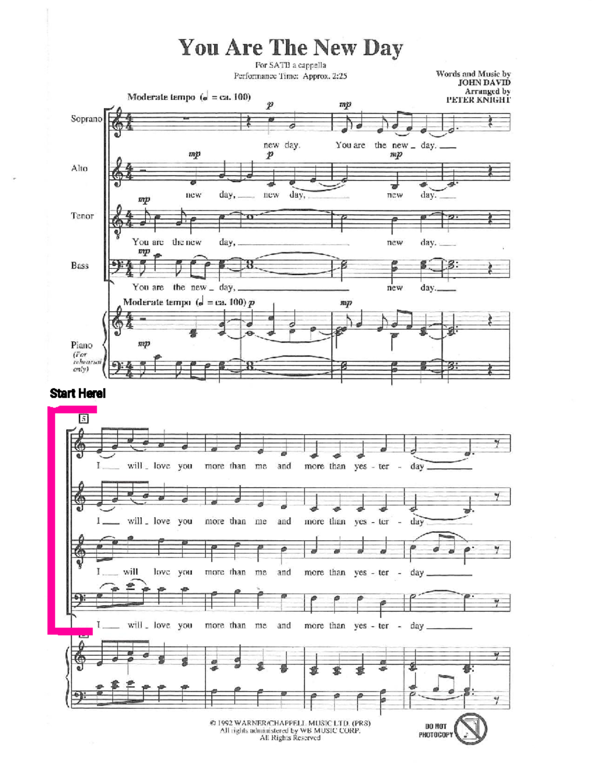 You Are The New Day for SATB Choir Performance Guide - Studocu