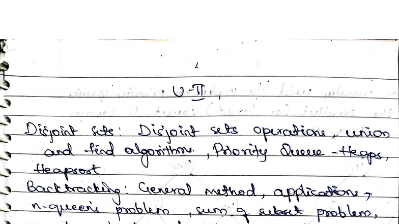 DAA UNIT-2 Handwritten Notes on Algorithms and Data Structures - Studocu