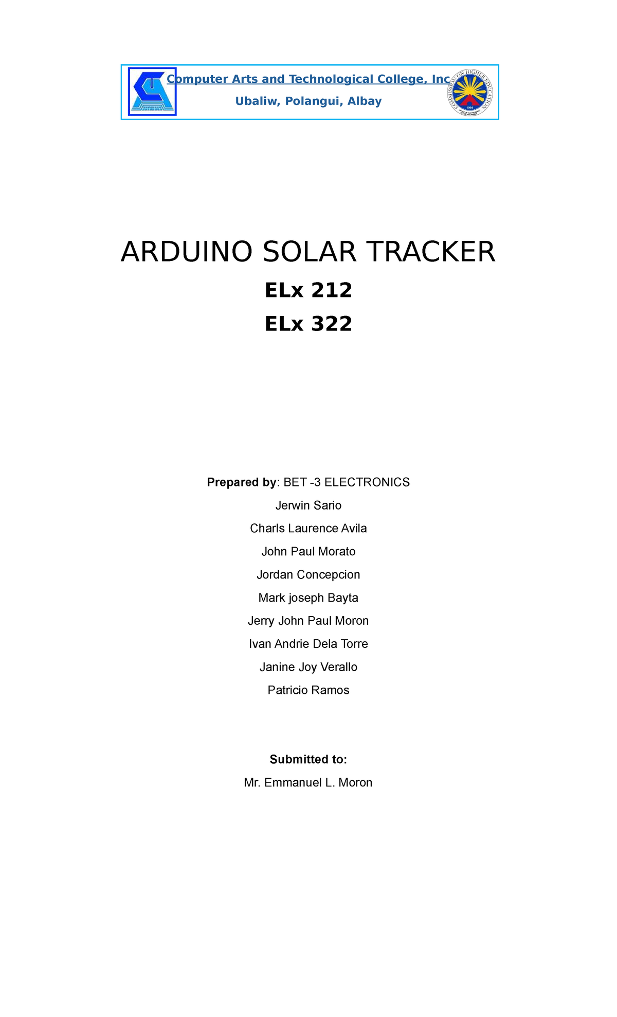 Solartra-final - solar tracker code and materials - Computer Arts and ...