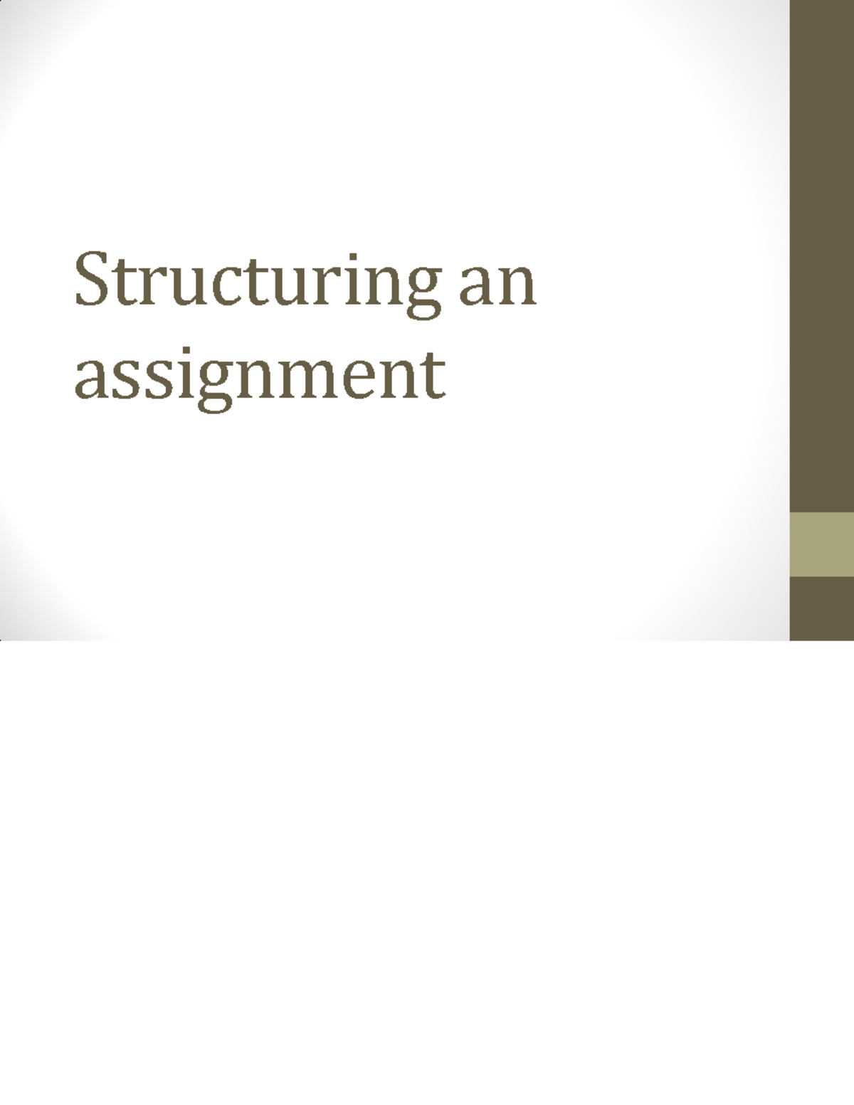 Guidelines for Structuring Assignments - 2020 CMNALLE - Studocu