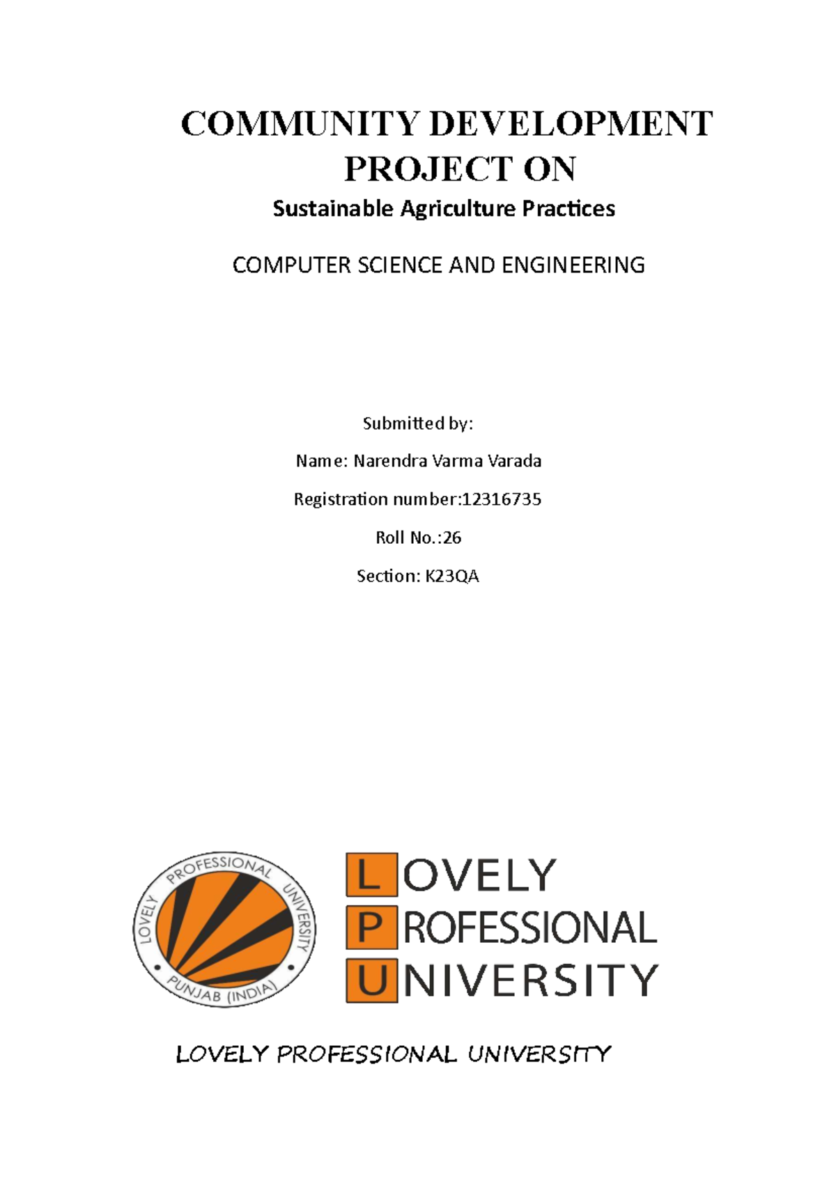 CSE Community Development Project: Sustainable Agriculture Practices ...