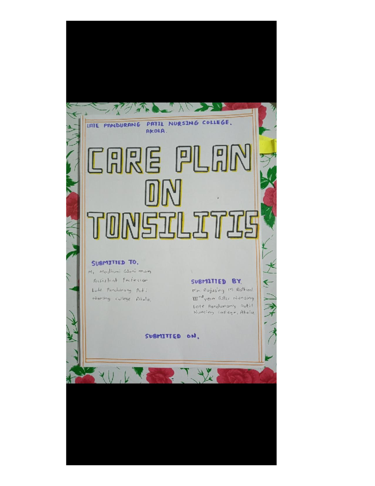 B Nursing Care Plan: Tonsillitis Case Study for Mr. Ravi G. Kale - Studocu