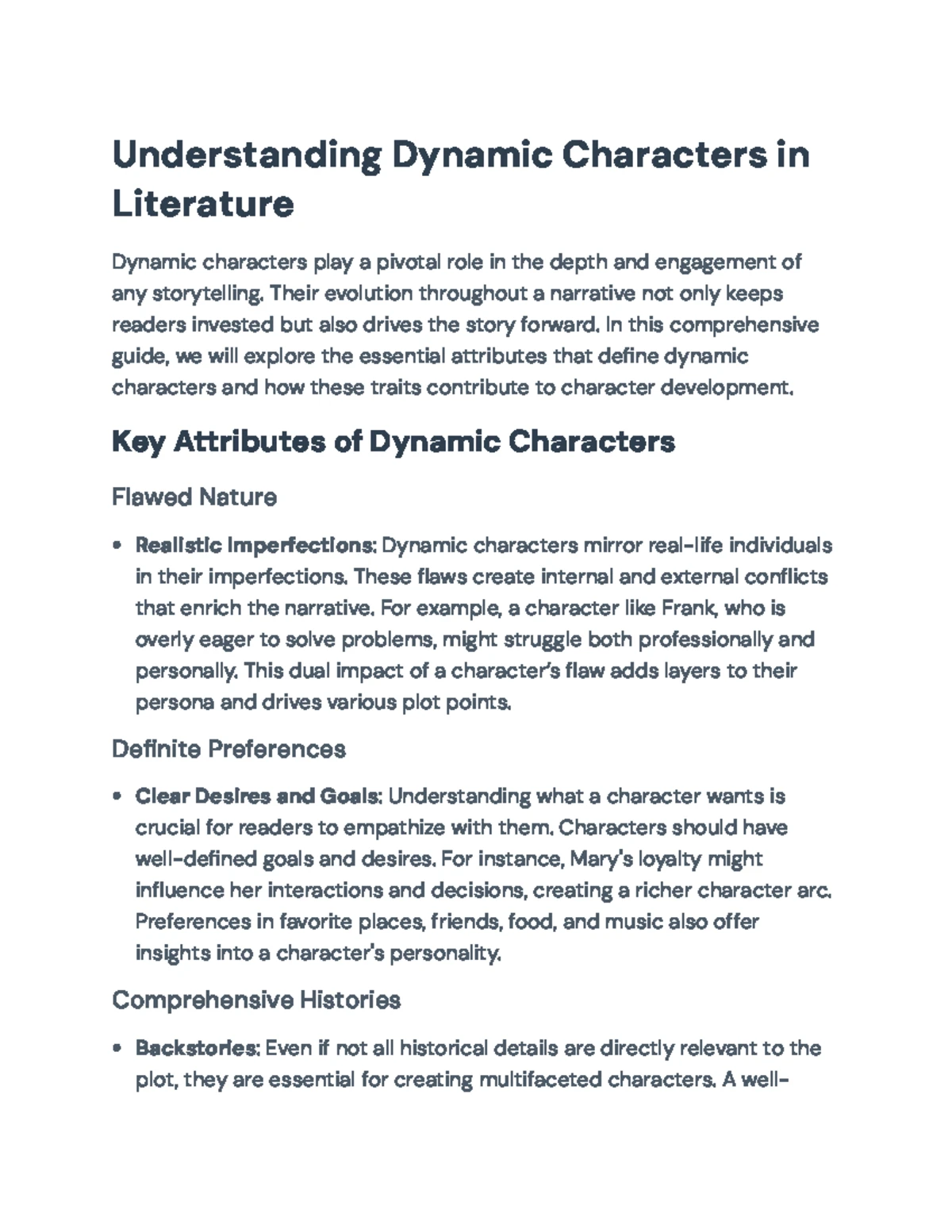 Character Development Techniques for Compelling Storytelling ...
