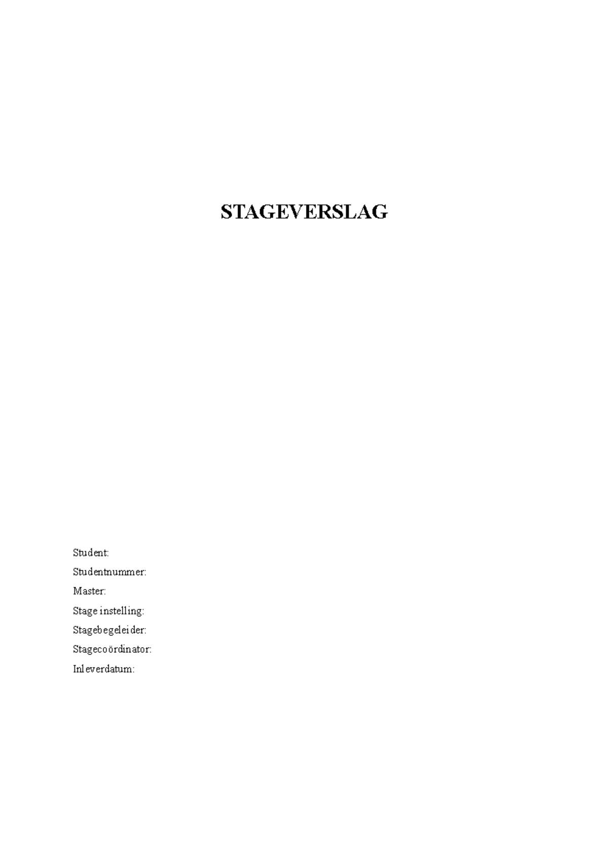 Stageverslag: Praktijkervaring en Onderzoeksproject in Masteropleiding ...