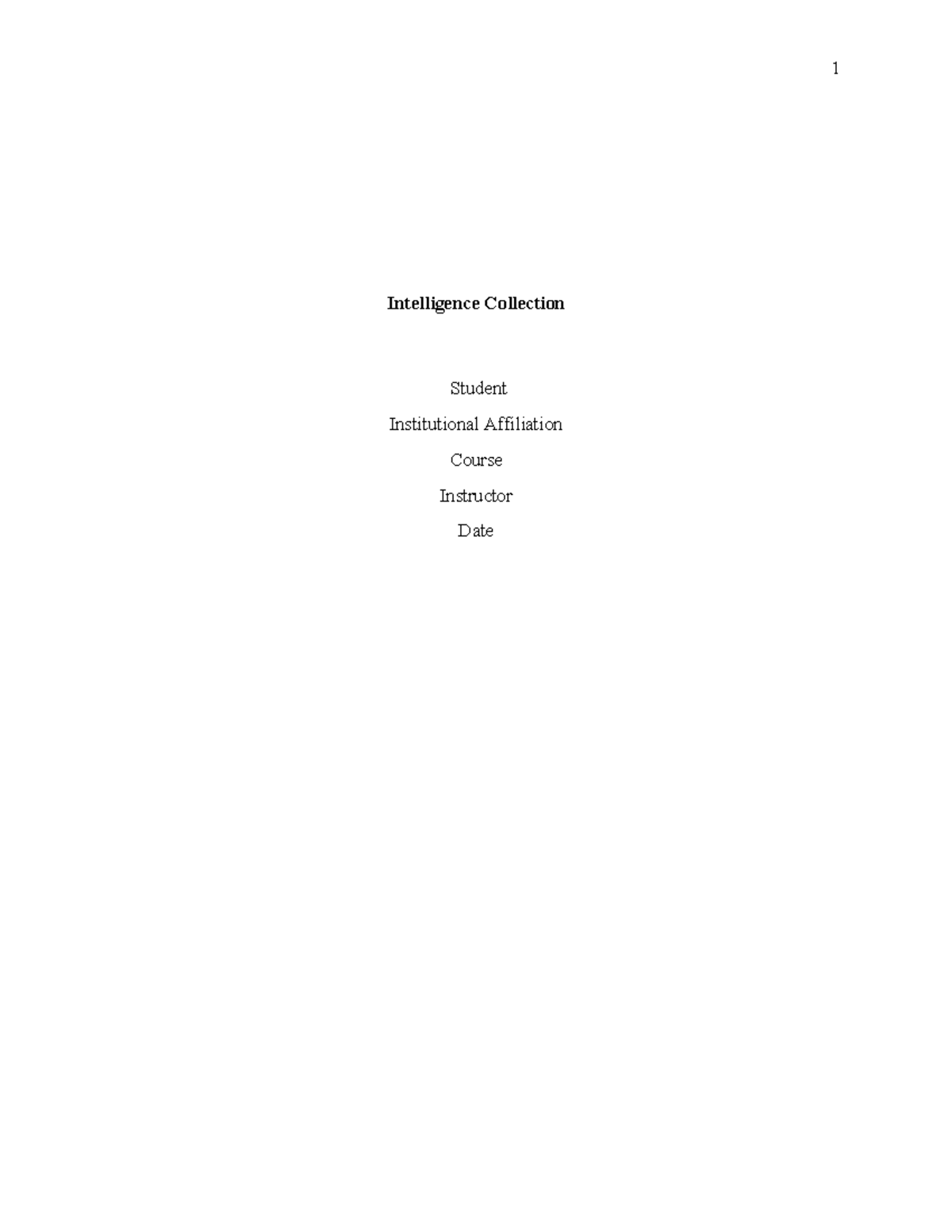 MASINT: Strengths and Weaknesses in Intelligence Collection - Studocu