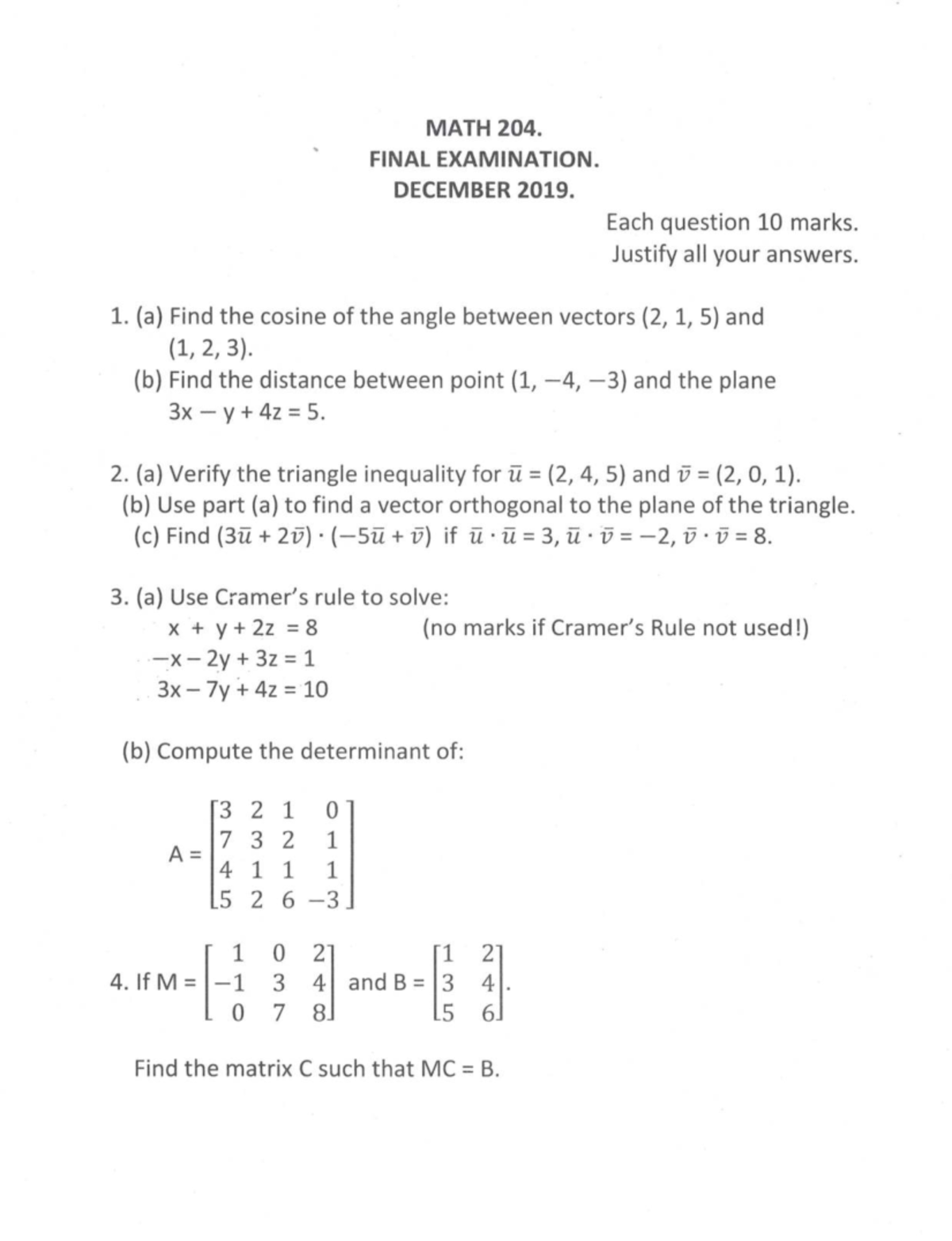 MATH204 Final Exam Solutions December 2019 - Detailed Analysis - Studocu