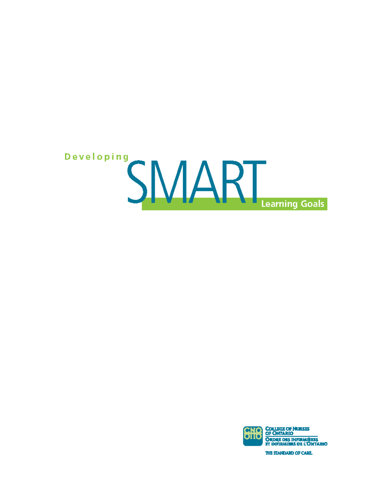 CNO 101: Developing SMART Learning Goals for Nursing Practice - Studocu