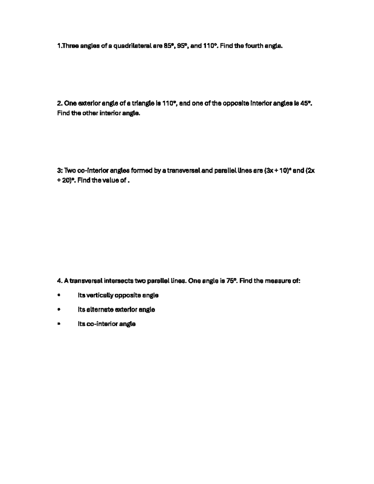 Math Practice Problems: Angles, Sampling, and Statistics (MATH 3) - Studocu