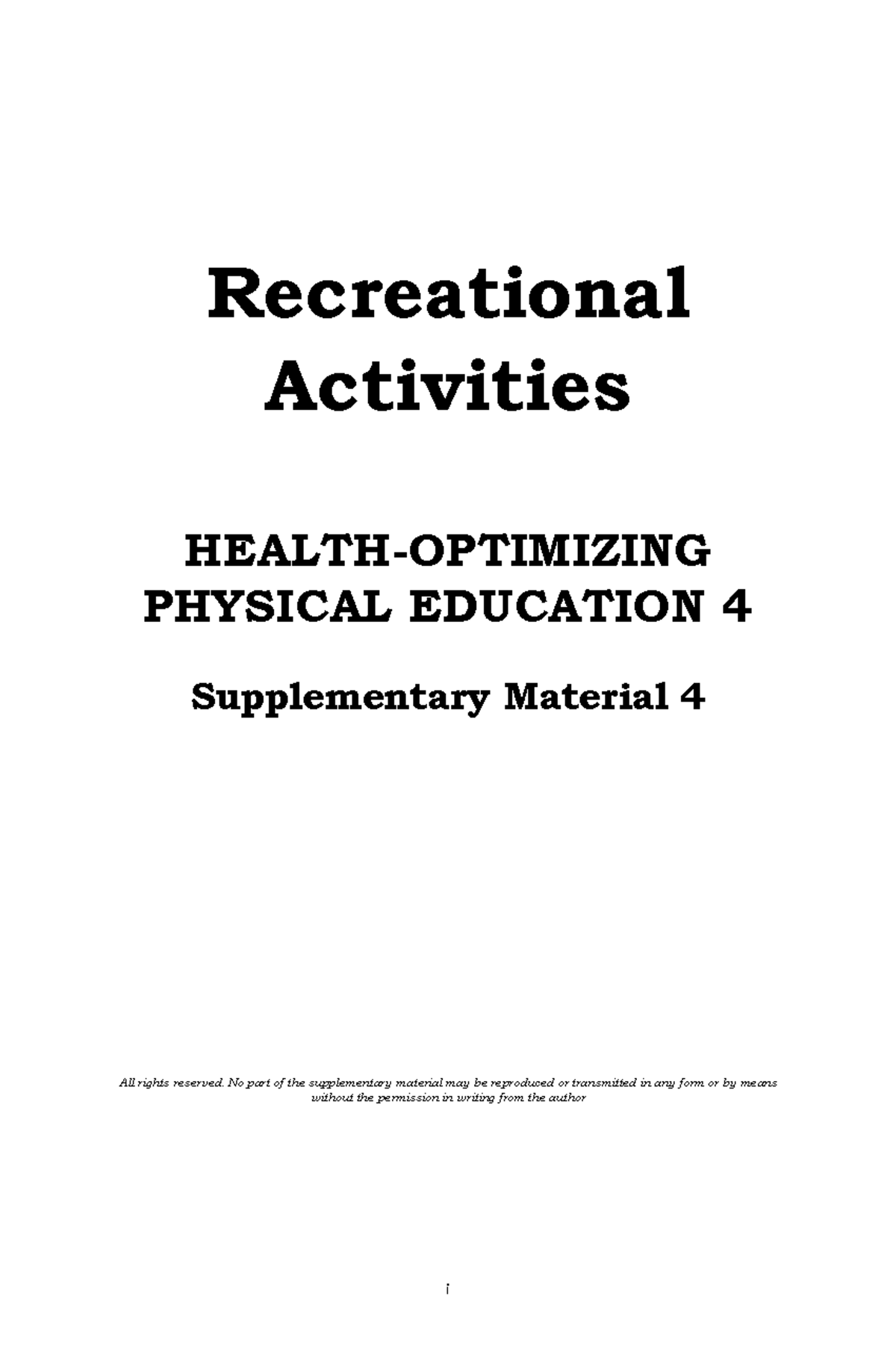 HOPE-4-Module-4-Canoeing-and-Kayaking-for-Fitness - Studocu